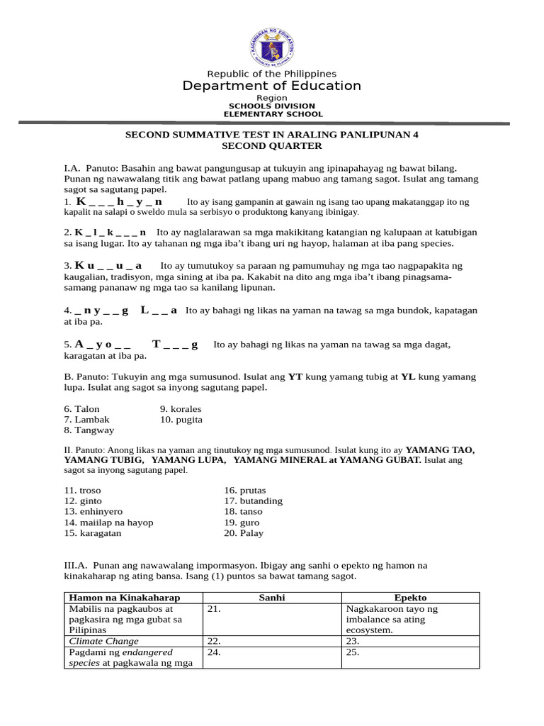 Ap4-Summative 2-Q2 | PDF
