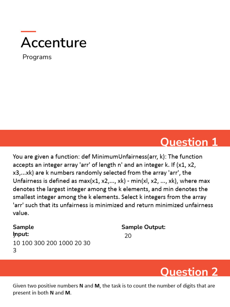 Accenture Coding Set C | PDF | Numbers | Function (Mathematics)