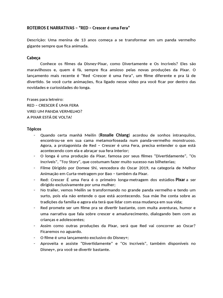 Ex Roteiro Escaleta para Youtube 20 | PDF | Juvenil