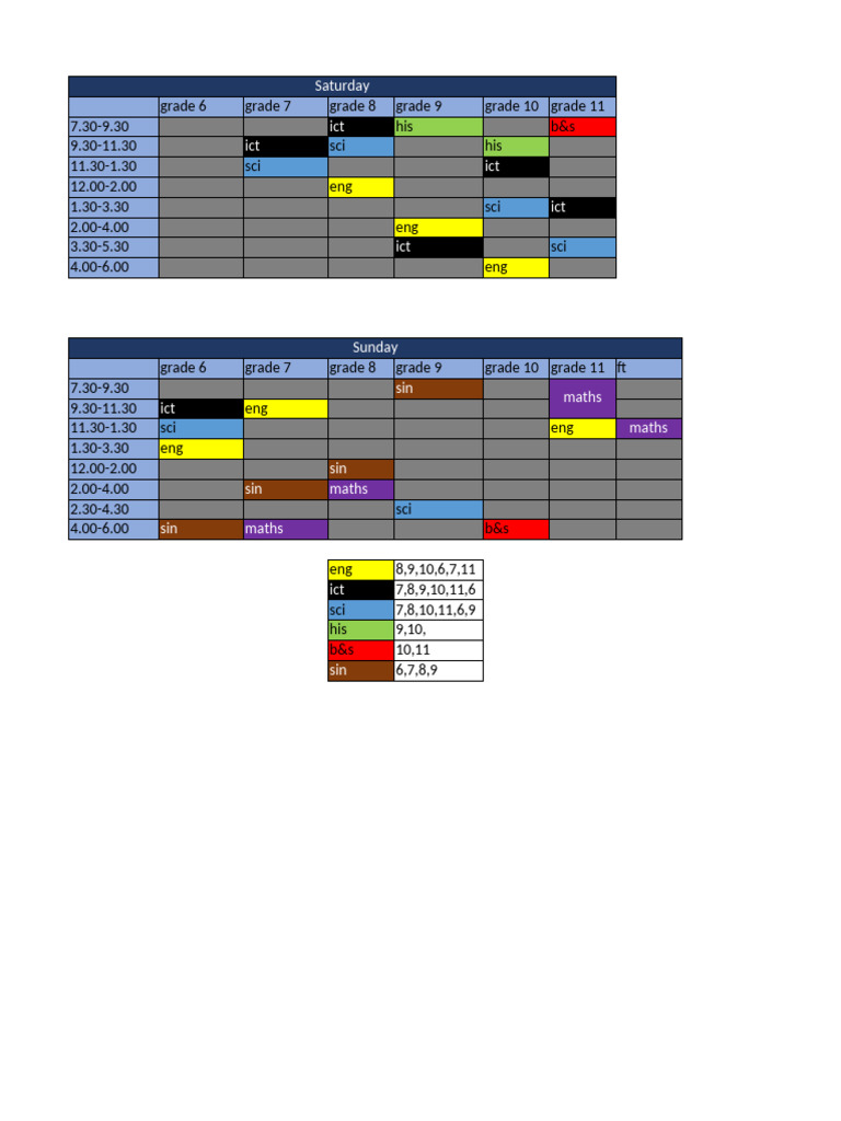 Revision Time Table | PDF | Cooking, Food & Wine | Teaching Methods ...