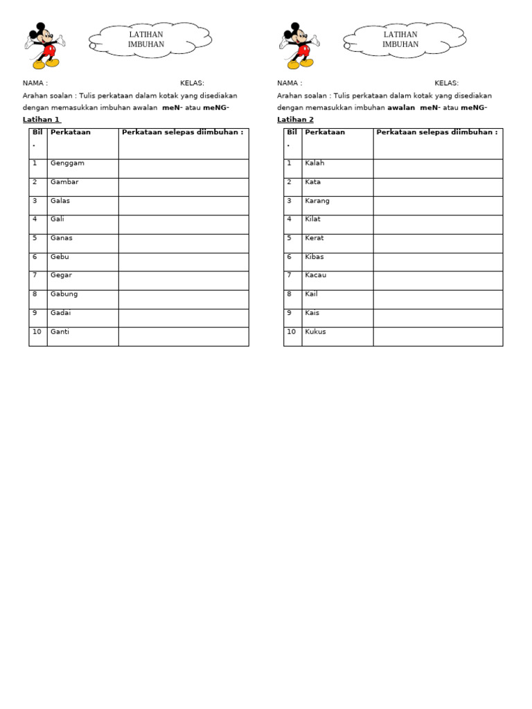 Latihan Ujian Pra Dan Pasca | PDF