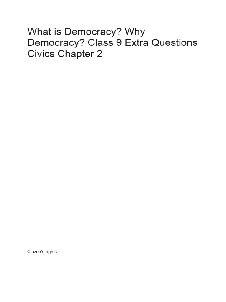 What Is Democracy Questions | PDF | Democracy | Political Ideologies
