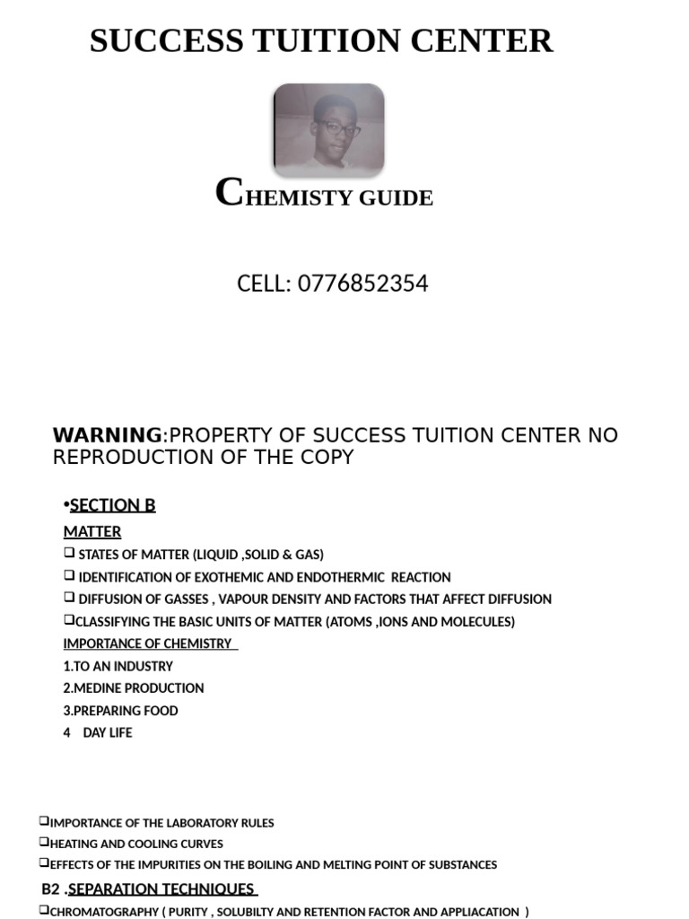 Success Tution Center | PDF | Chemical Reactions | Chemistry