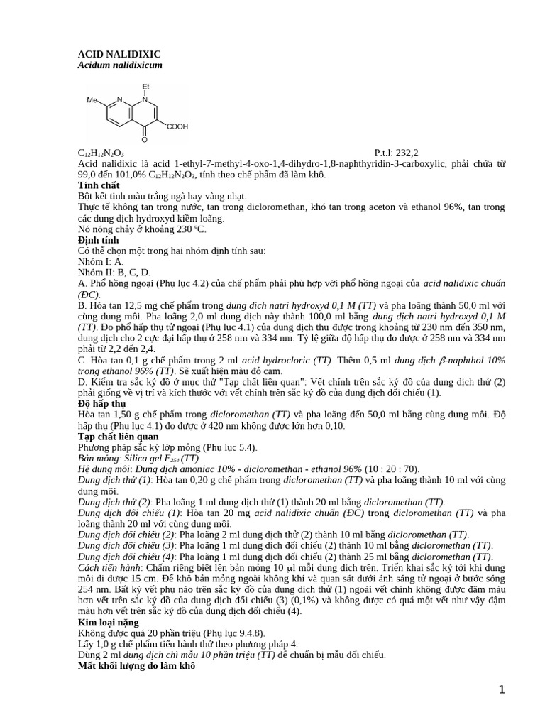 Acid Nalidixic | PDF