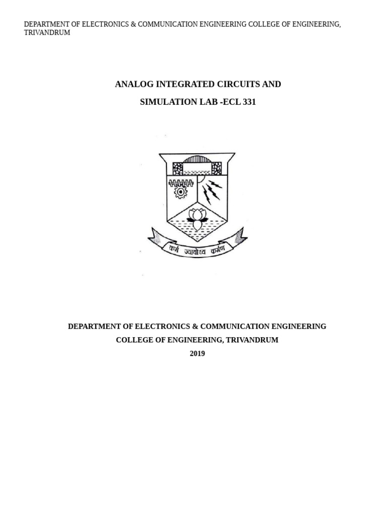 Analog Integrated Circuits Lab Syllabus | PDF | Operational Amplifier | Amplifier