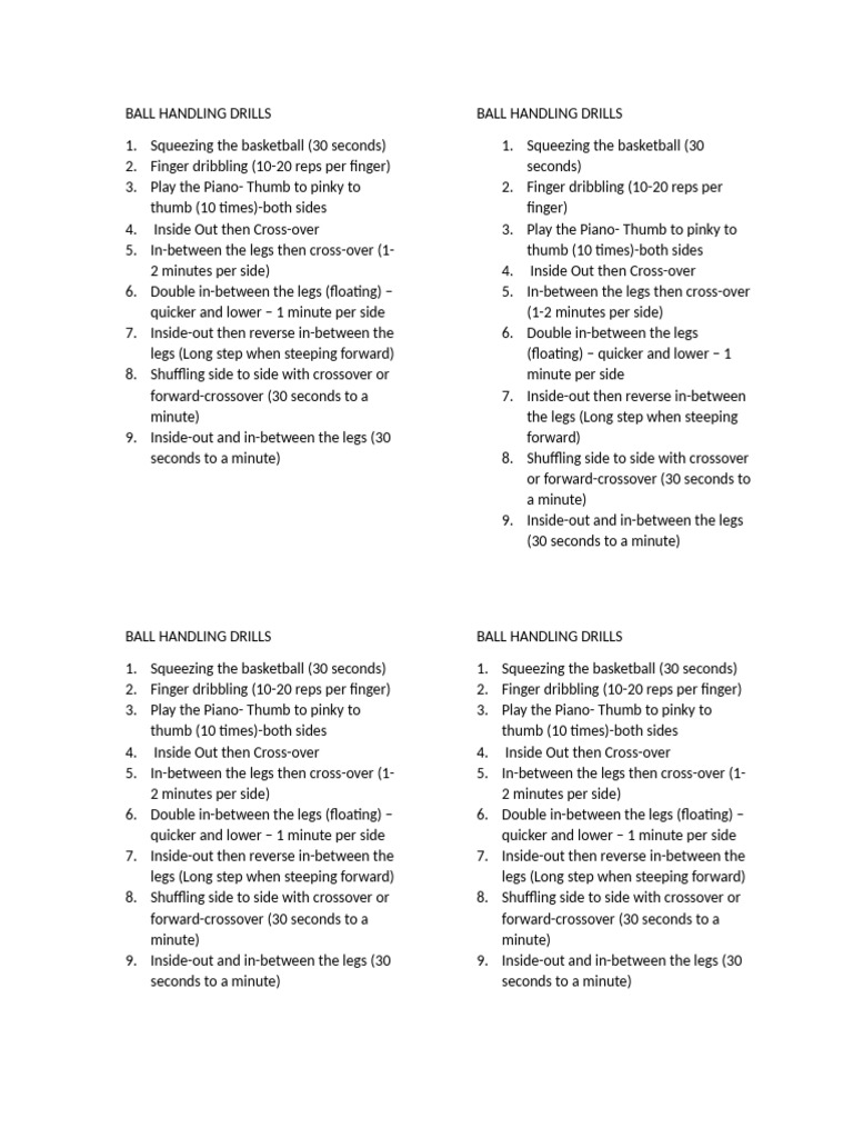 Ball Handling Drills | PDF | Sports | Ball Games