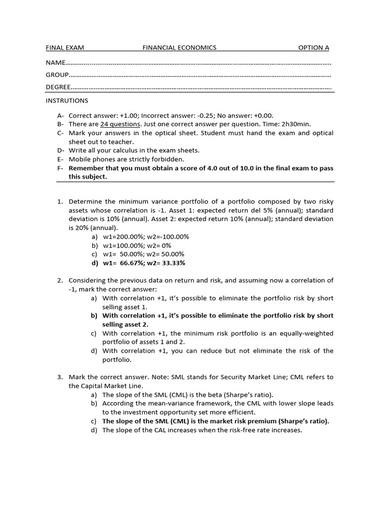 exam - example 6 | PDF | Bonds (Finance) | Beta (Finance)