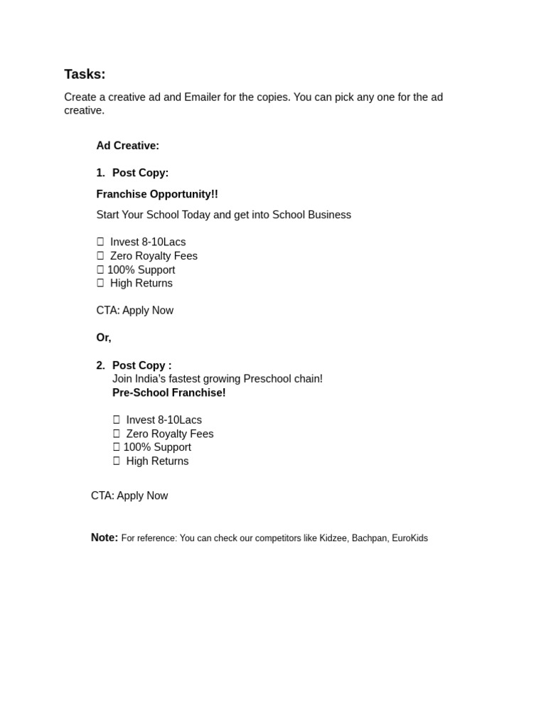 Interview Tasks - 200824 | PDF | Business