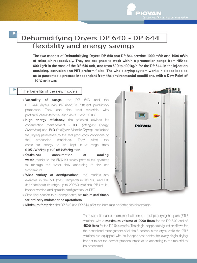 Dehumidifying Dryers DP640 DP644 | PDF | Clothes Dryer | Manufactured Goods