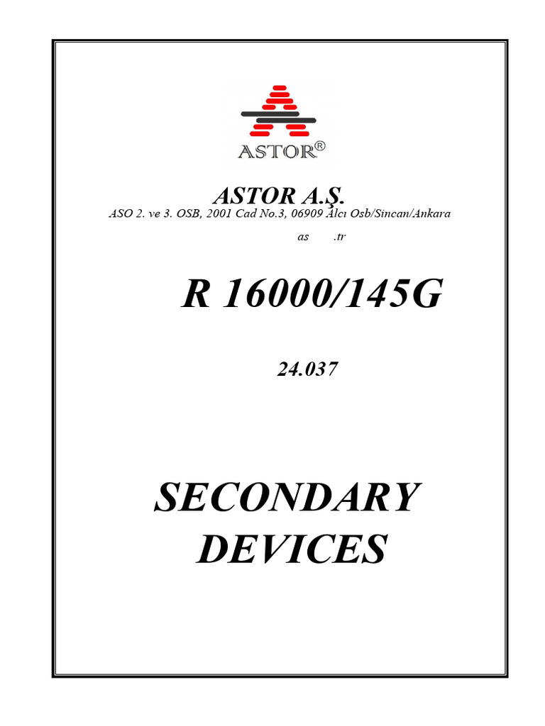 TP 24.037 16mva - Secondary Devices - r03 | PDF | Electronic Engineering | Computer Engineering