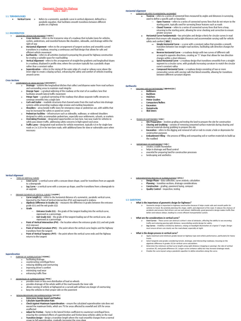 Highway Geometric Design Essentials | PDF | Interchange (Road) | Traffic