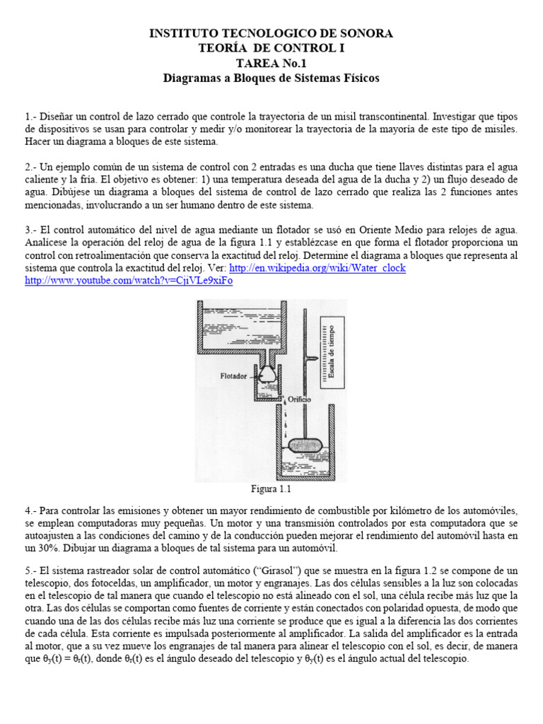 Control I Tarea 1 - Ago-Dic 2024 | PDF | Sistema de control | Amplificador