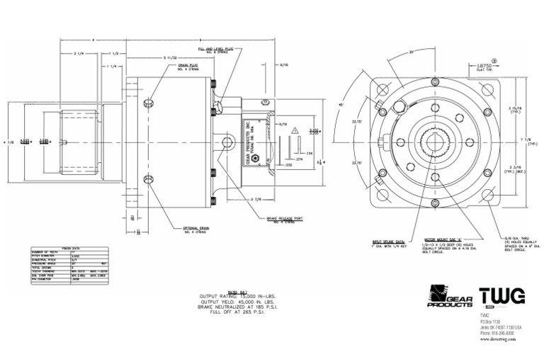 Gear Products Planetary Gear Drive 103 Series Spec Sheet | PDF