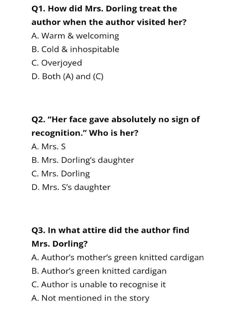 The Address MCQ Questions | PDF