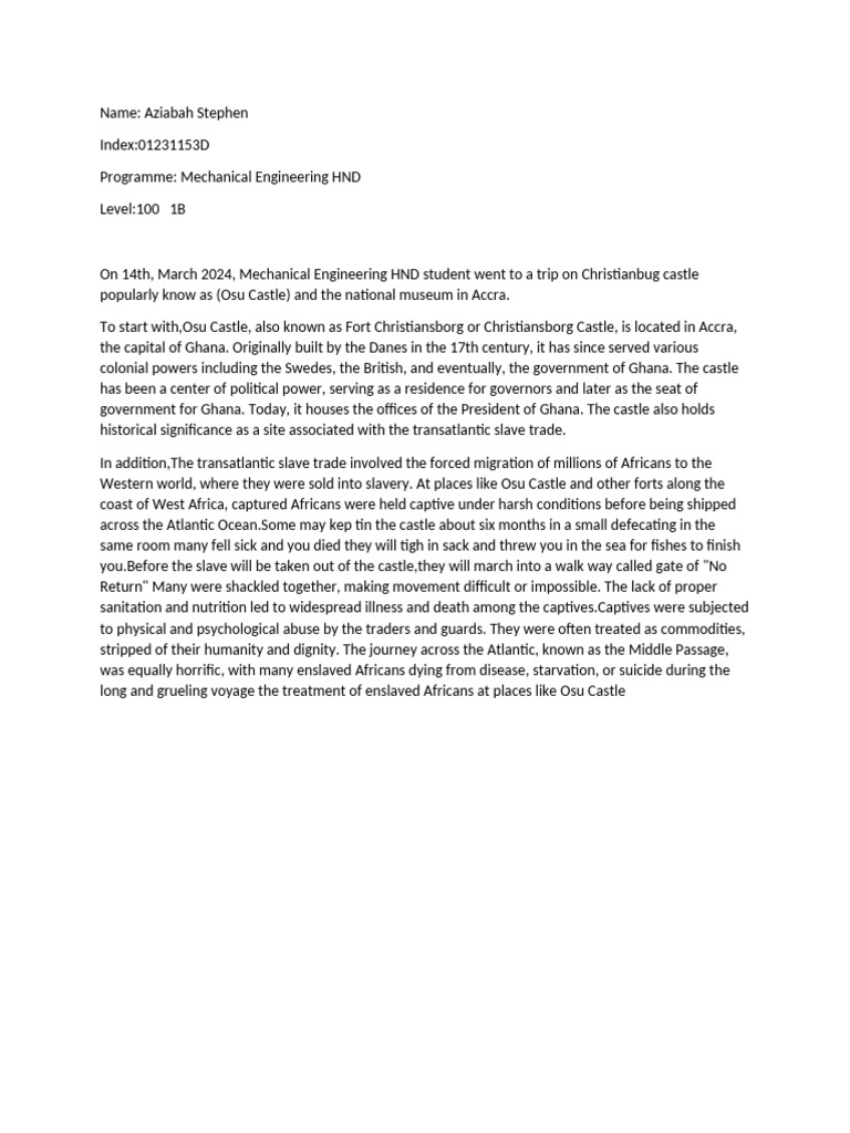 Osu Castle: Historical Significance and Dark Past | PDF | Social Science | Travel