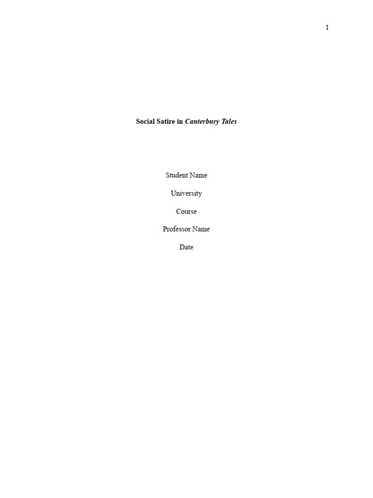 Satire in Canterbury Tales | PDF | The Canterbury Tales | Geoffrey Chaucer