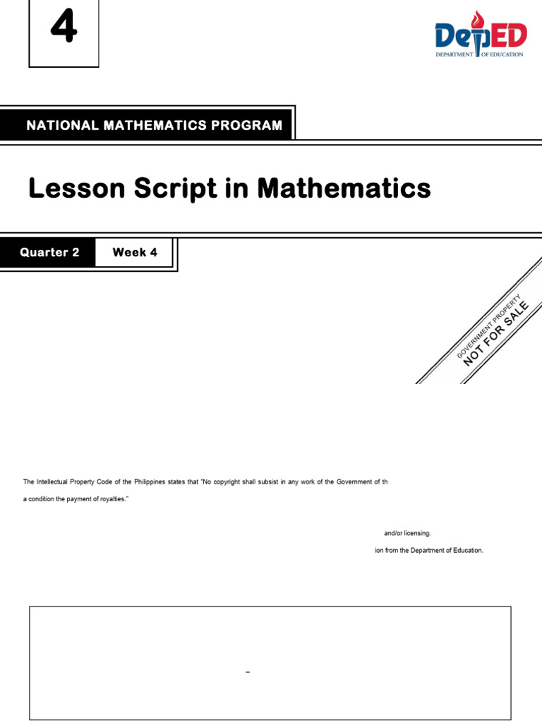 CO-2024-LS-Grade 4-NMP-Quarter 2-Week 4 | PDF | Copyright | Multiplication