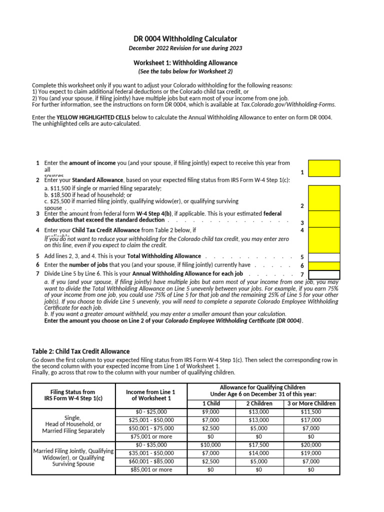 Colorado Withholding Guide | PDF | Public Finance | Taxes