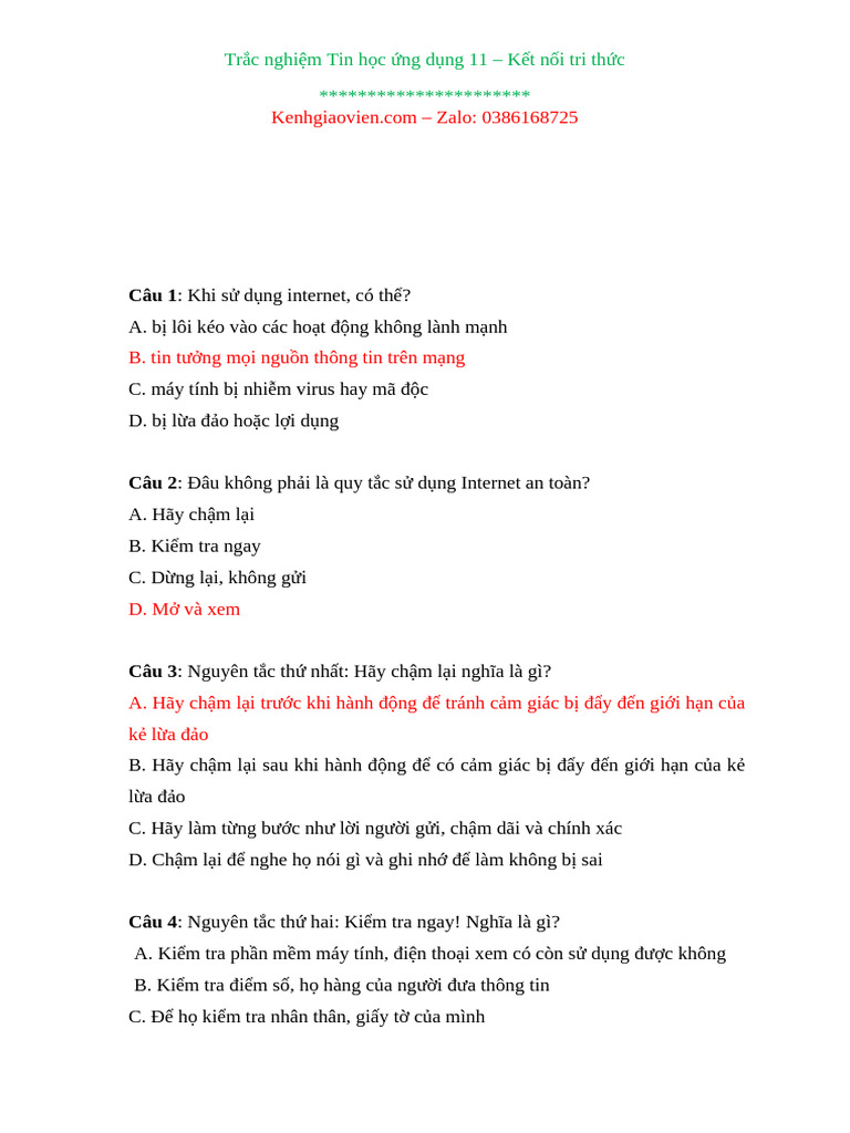 Bai 9 Giao Tiep An Toan Tren Internet 0 | PDF