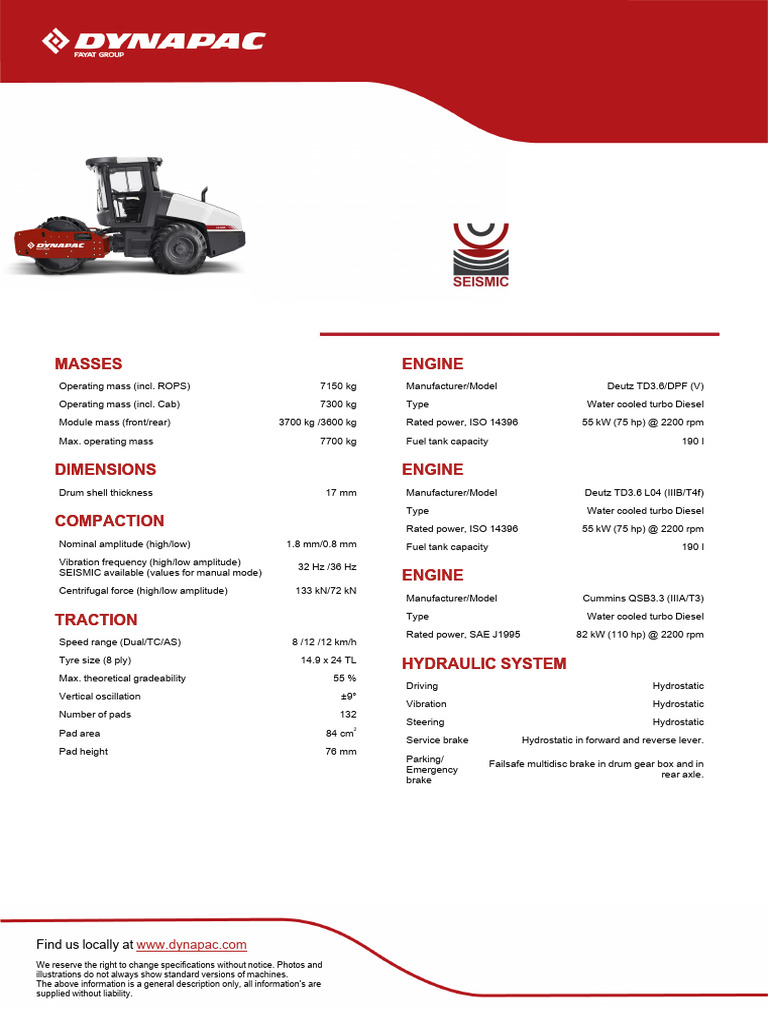 Dynapac Ca1500pd En-20221212.114822 | PDF | Horsepower | Vehicles