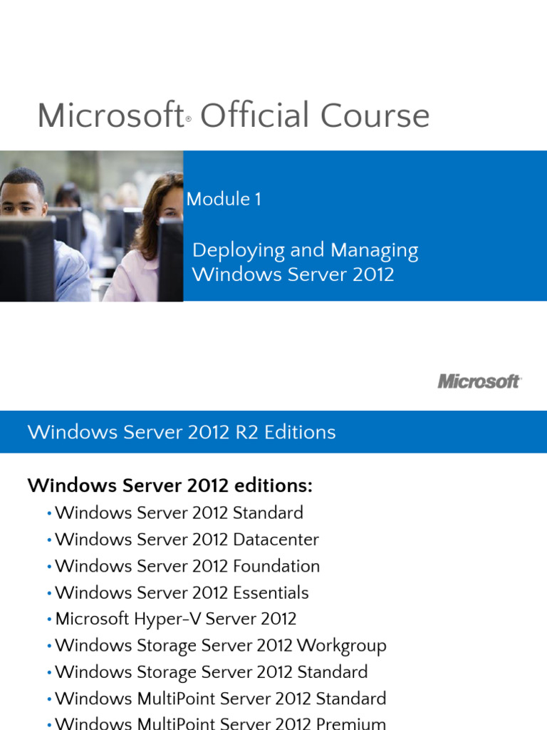 Microsoft Official Course: Deploying and Managing Windows Server 2012 | PDF | Microsoft Windows ...
