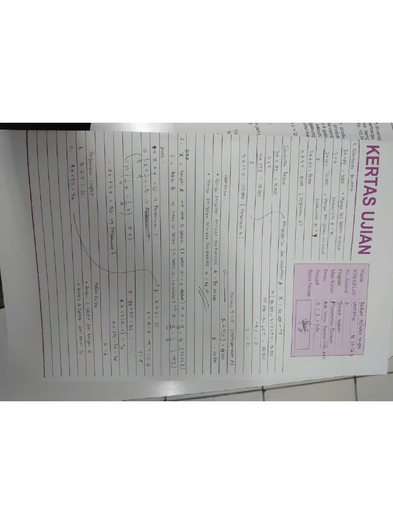 Uts Matematika Optimasi Reyhan | PDF