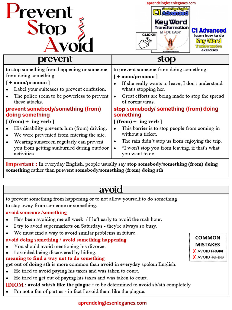 Prevent, Stop, Avoid. | PDF