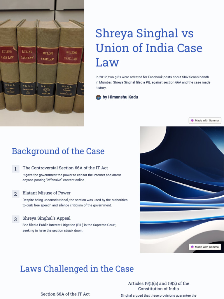 Shreya Singhal vs Union of India: Free Speech Case | PDF | Freedom Of ...