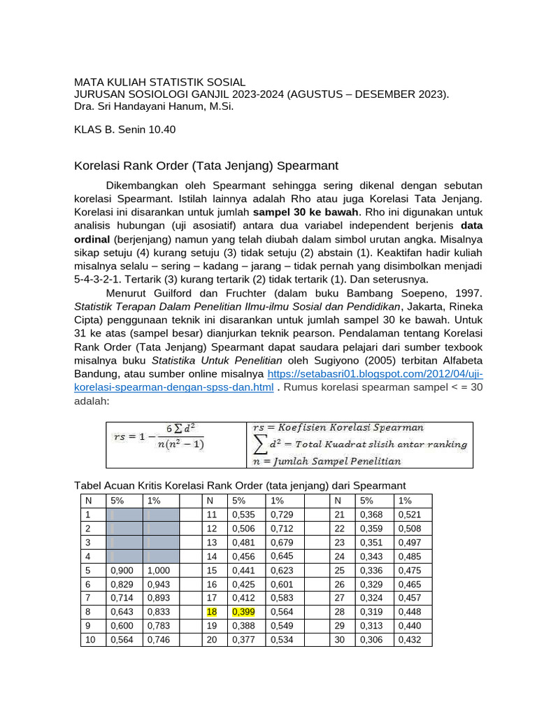 2023 Panduan 3B Rho, Binomial, Phi, Fisher | PDF