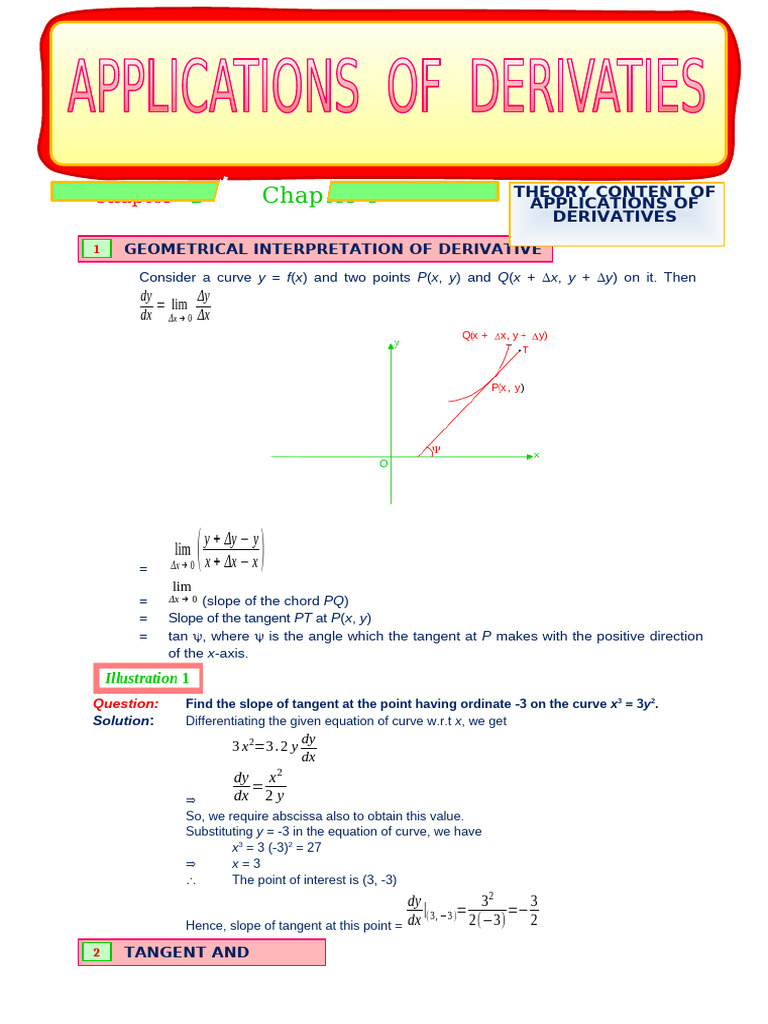 Calculus: Tangents, Normals, and Derivatives | PDF | Tangent | Slope