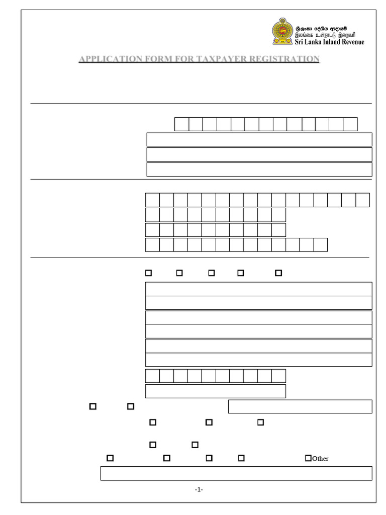 Taxpayer Registration Application Form | PDF | Identity Document ...
