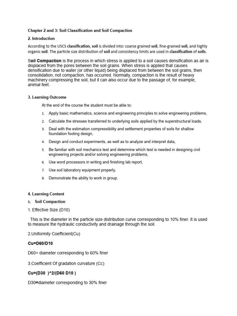 Soil Classification and Soil Compaction | PDF | Soil | Soil Science