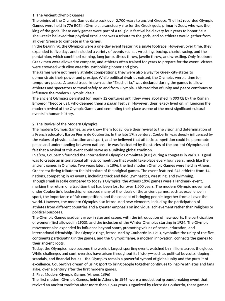 Olympics | PDF | Olympic Games | Multi Sport Events