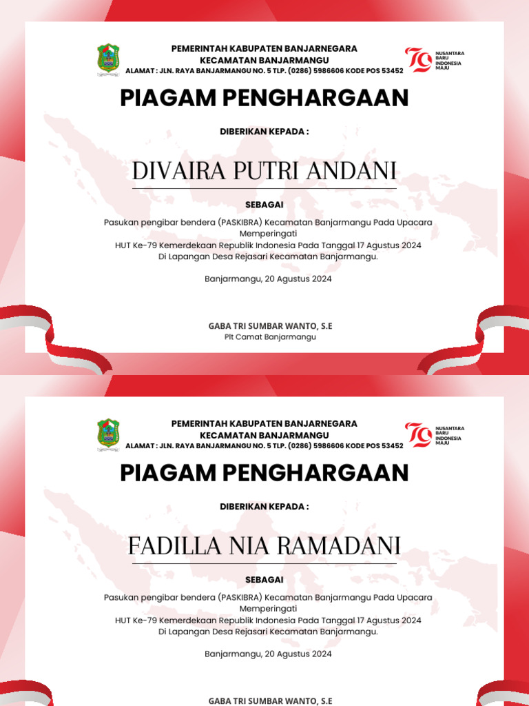 PIAGAM Paskibra 2024 | PDF