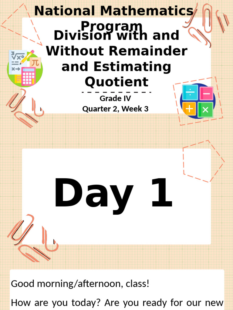 Grade 4 Math: Division & Estimation Week 3 | PDF | Division ...