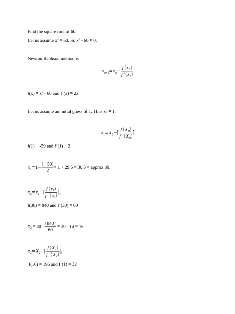 Find The Square Root of 60 | PDF | Algorithms | Algorithms And Data Structures