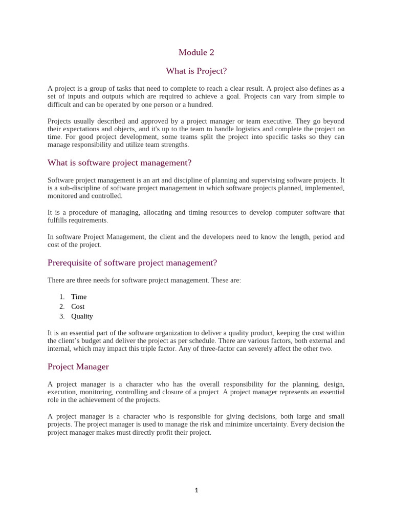Software Engineering-Bsc-Module2 | PDF | Project Management | Systems ...