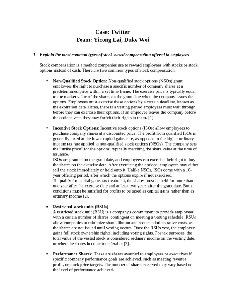 Stock-Based Compensation Overview | PDF | Stocks | Option (Finance)