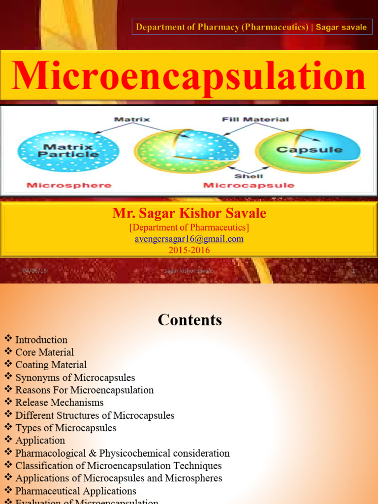 Microencapsulation 160604063739 | PDF | Solubility | Chemistry