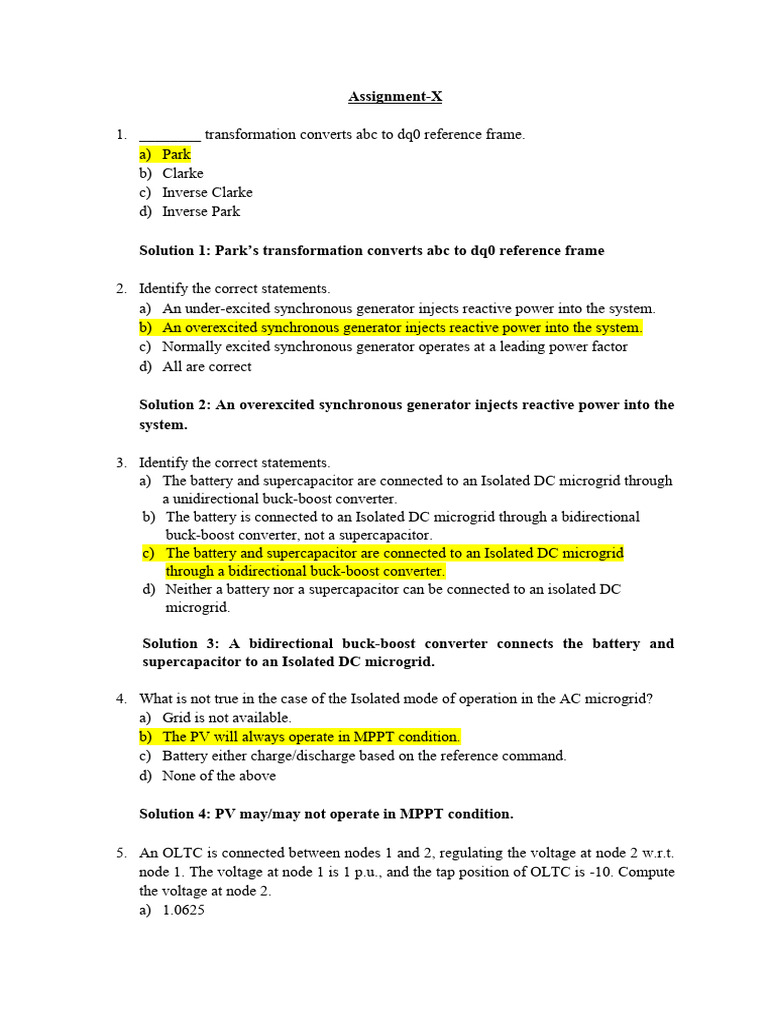 Electrical Engineering Concepts Quiz | PDF | Power Inverter | Direct ...