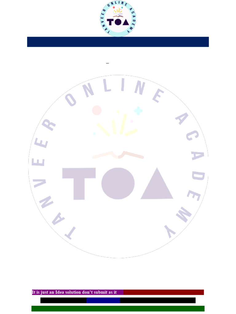 EDU430 Assignment 1 Fall 2024 Solution by Tanveer Online Academy | PDF | Teachers | Learning