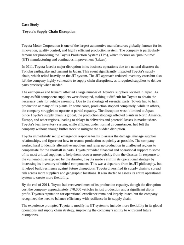 Cbmec 1 Outpu Task Case Study | PDF | Lean Manufacturing | Toyota