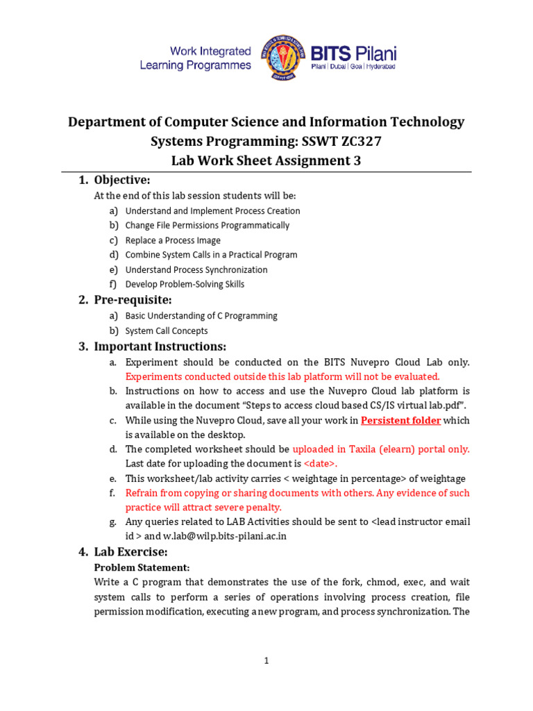 Systems Programming Lab Guide | PDF | Computer File | Computer Programming