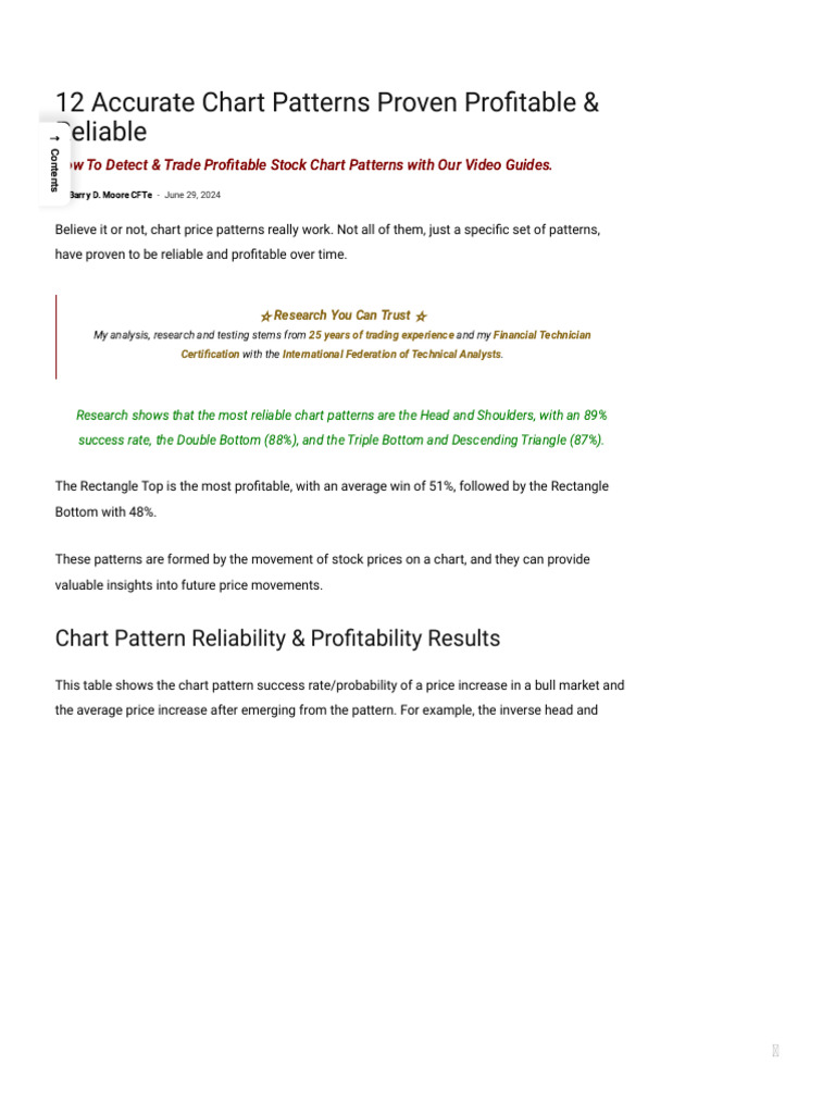 12 Accurate Chart Patterns Proven Profitable & Reliable | PDF | Market ...