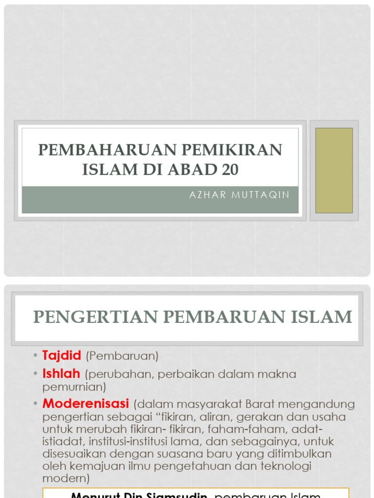 Materi Pembaharuan Pemikiran Islam Di Abad 20 | PDF | Ilmu Sosial | Agama & Spiritualitas