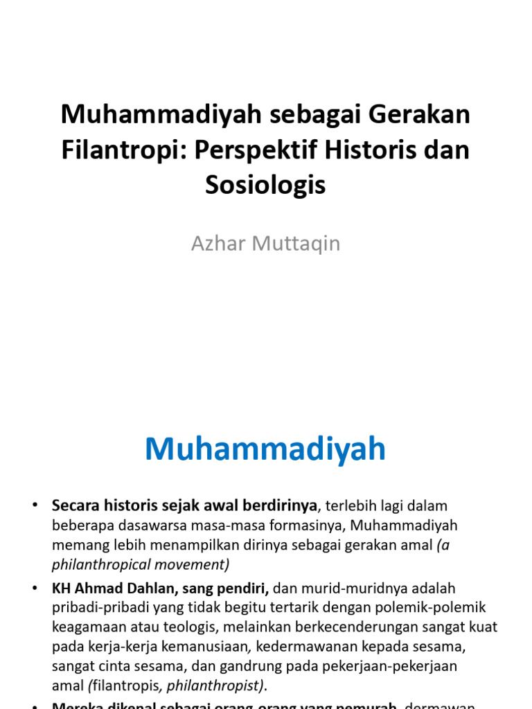 Materi Muhammadiyah Sebagai Gerakan Sosial-Filantropi | PDF | Politik