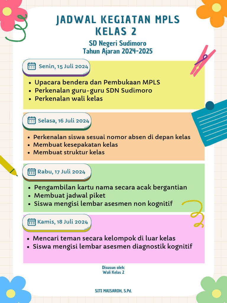 Jadwal Kegiatan MPLS Kelas 2 | PDF