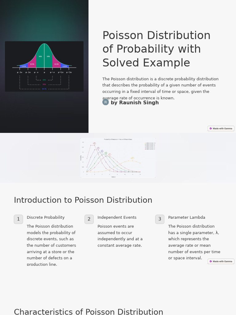 Poisson Distribution of Probability With Solved Example | PDF | Poisson ...
