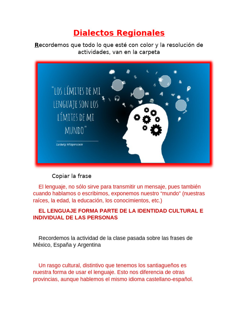 Dialectos Regionales y su Identidad Cultural | PDF