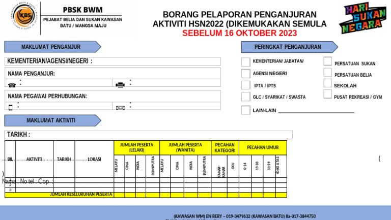 Borang Laporan HSN | PDF